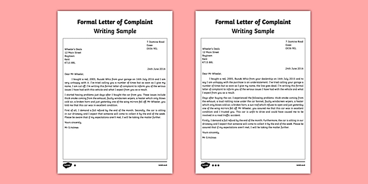 How to Write a Letter of Complaint - ESL Writing a Complaint Letter