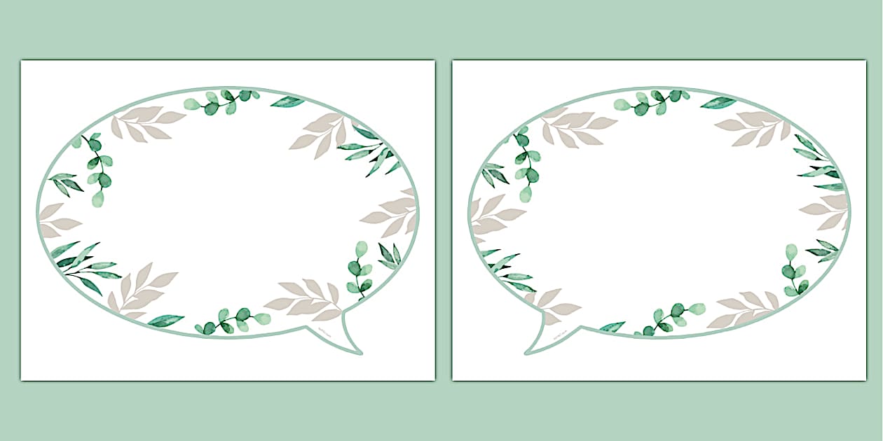 Botanical Speech Bubble Cut-Outs (teacher made) - Twinkl