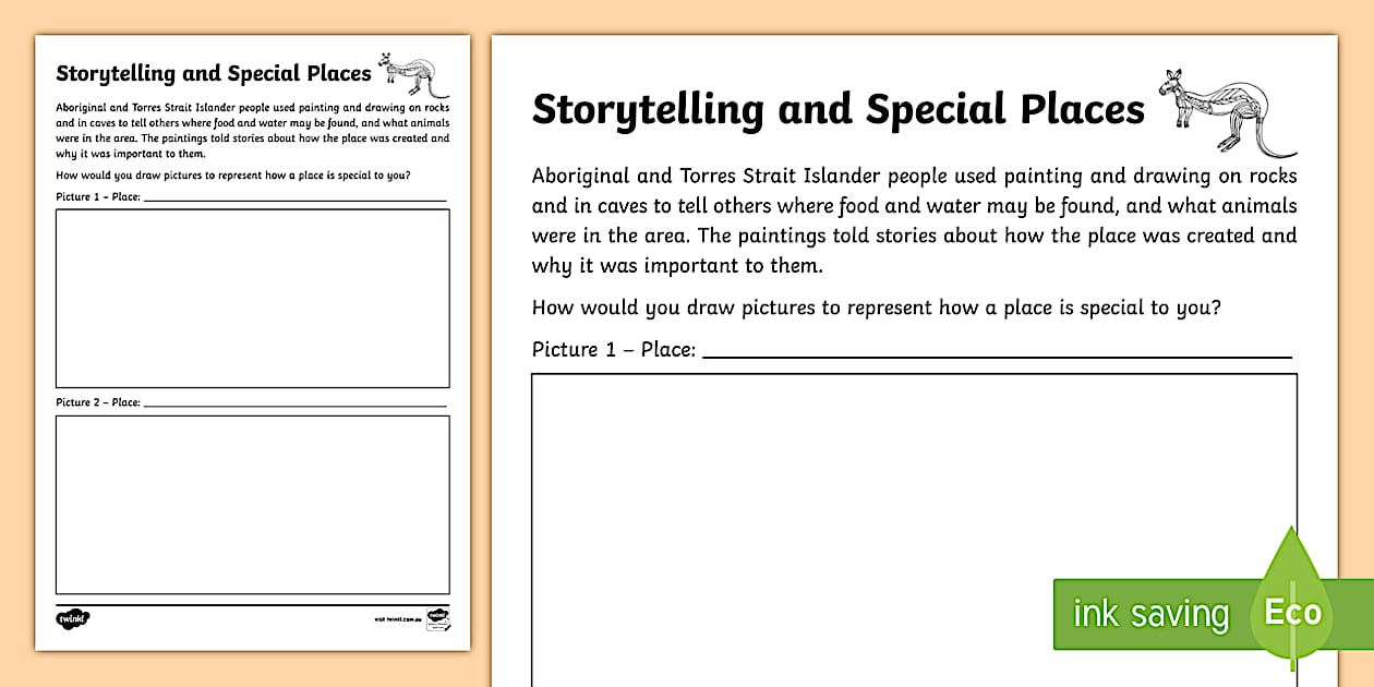 Storytelling and Special Places Worksheet (teacher made)