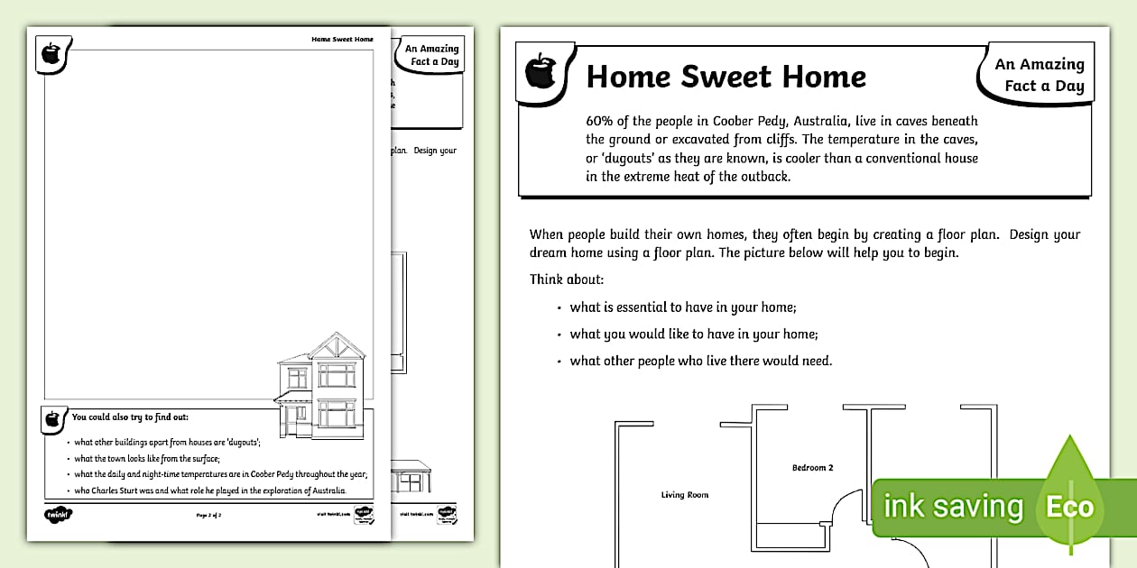 Home Sweet Home Worksheet / Worksheet - Twinkl