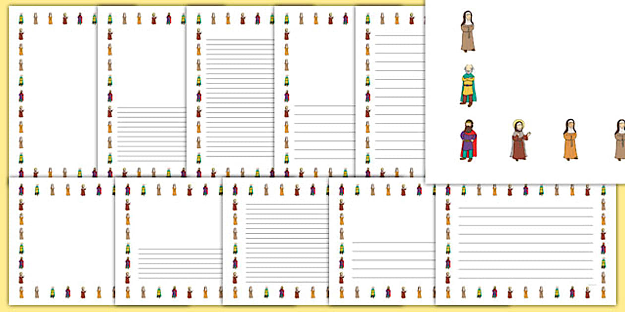 Black and White Saint Brigid's Cloak Page Borders - Twinkl