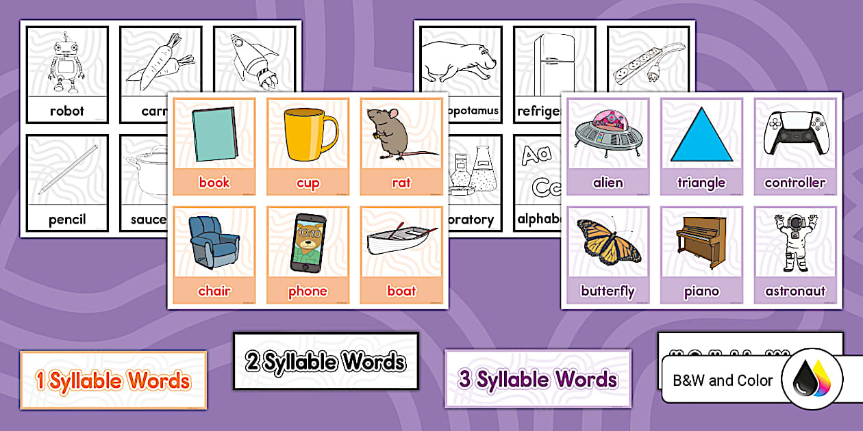 Syllables Sorting Word Cards (ティーチャーメイド)