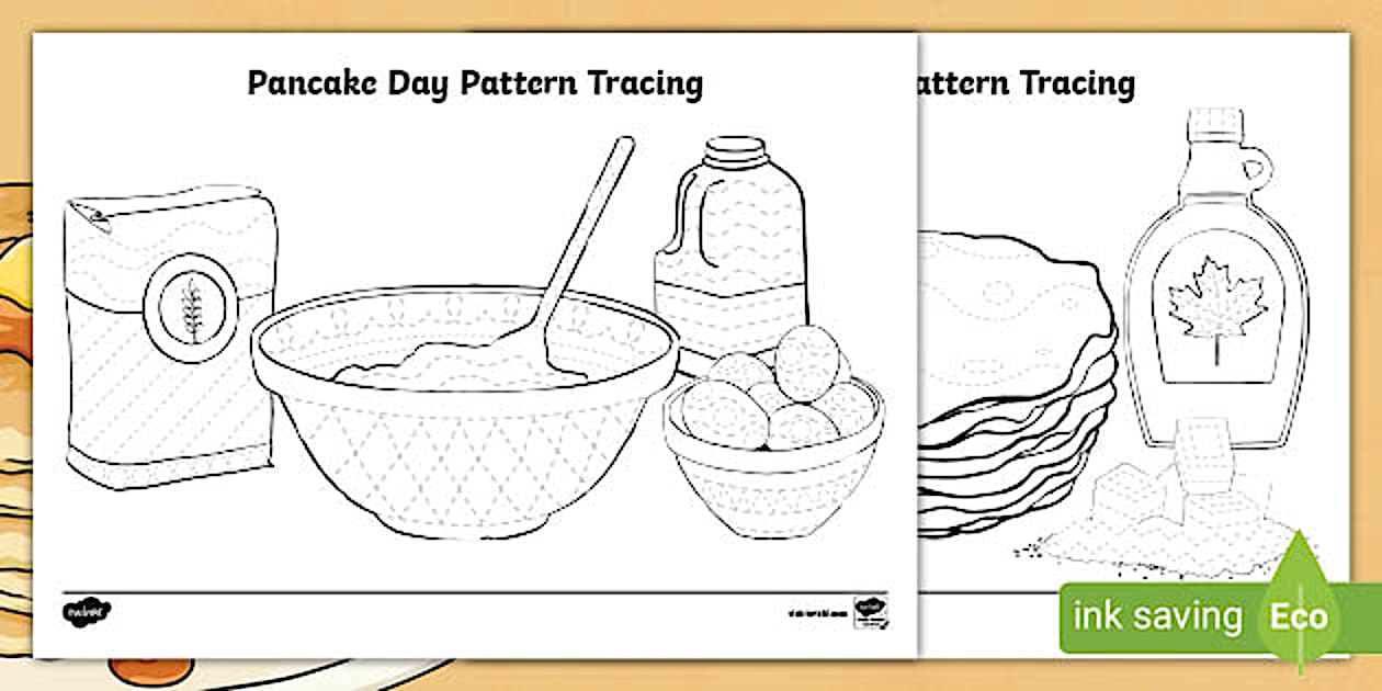 Pancake Day Pattern Tracing Activity (teacher made) - Twinkl