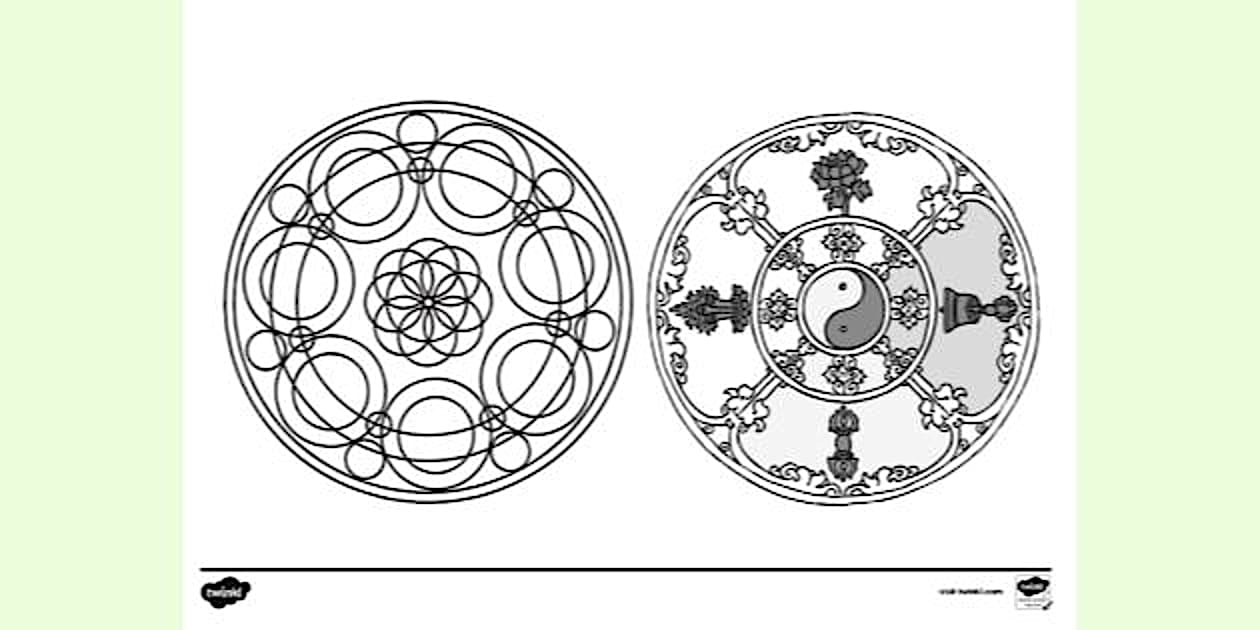 Printable Mandala Colouring Page (teacher made) - Twinkl