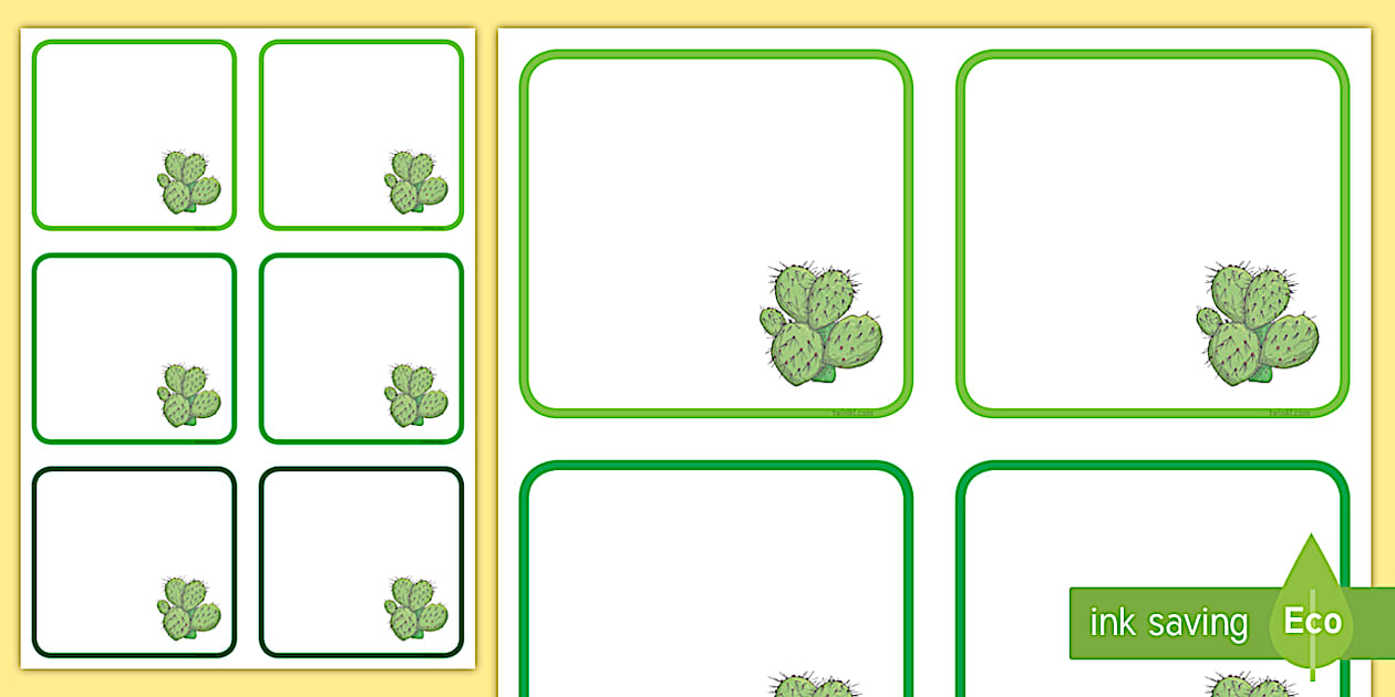 Cactus Themed Editable Drawer, Peg, Name Labels - Twinkl