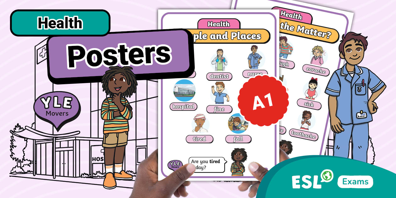 YLE Movers - Health Vocabulary Posters
