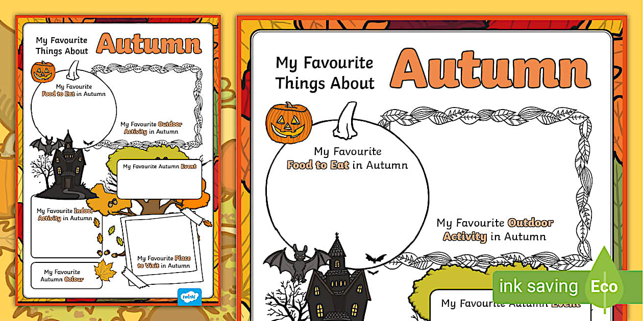 Favourite Things About Autumn Activity - Twinkl