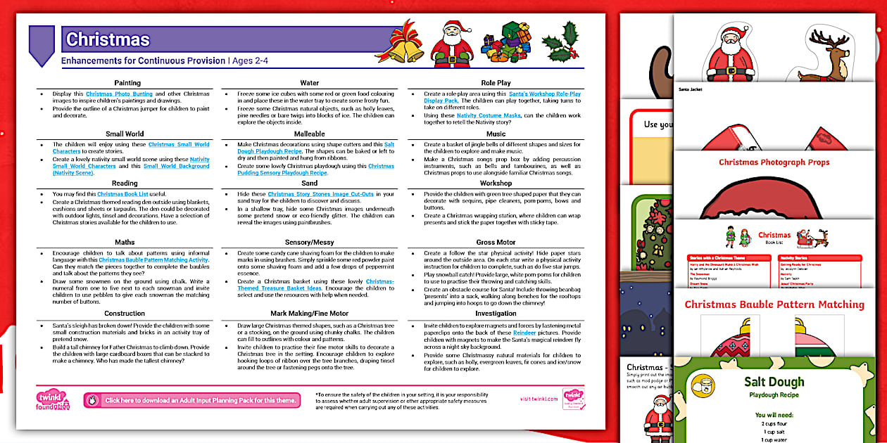 EYFS Christmas Continuous Provision Ideas and Resource Pack (Ages 2-4) (New