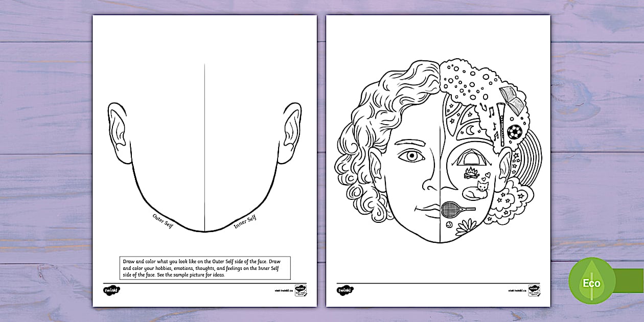 My Inner Self and Outer Self Portrait Activity - Twinkl