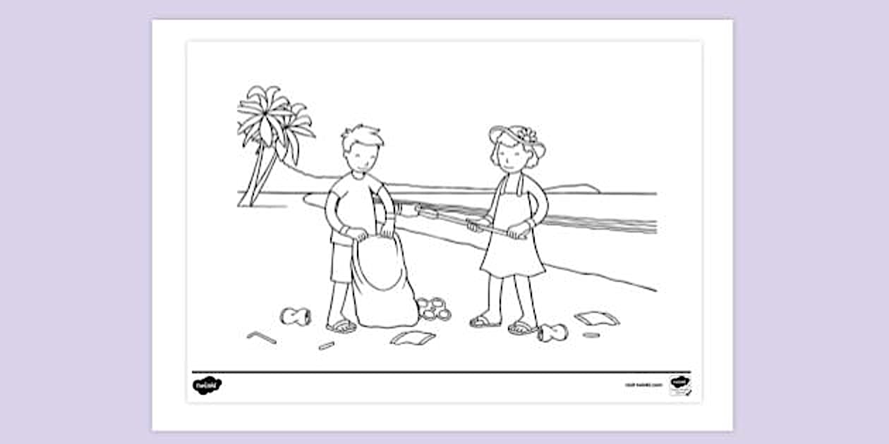 Beach Colouring Page for Kids | Colouring Sheets - Twinkl