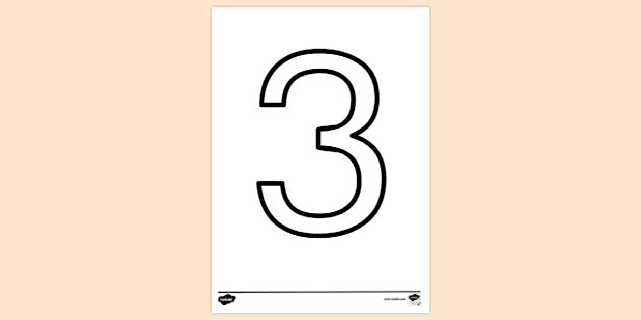 Three Colouring Sheet (Teacher-Made) - Twinkl