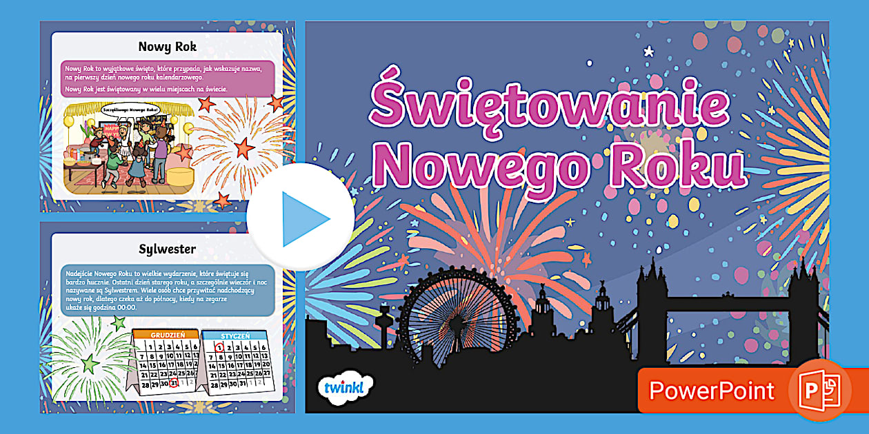 Nowy Rok na Świecie Prezentacja PowerPoint (teacher made)