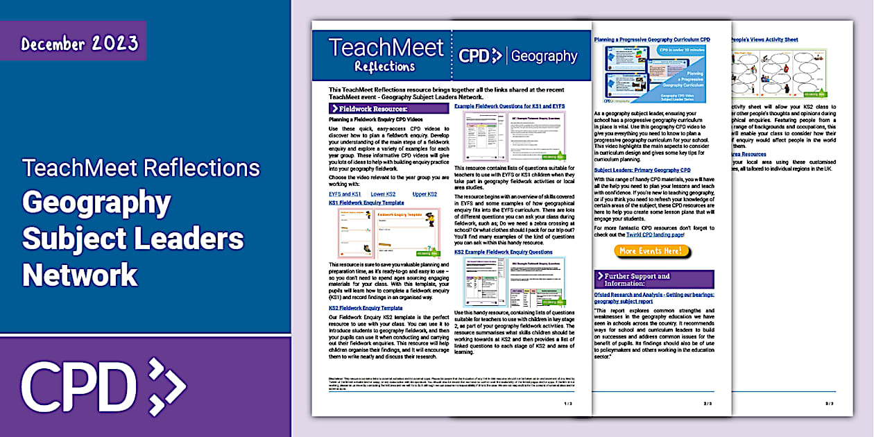 TeachMeet Reflections - Geography Subject Leaders Network Autumn 2