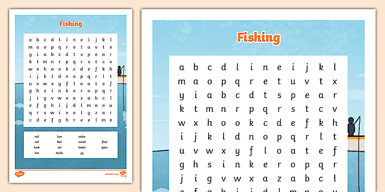 Fishing Word Search (teacher made) - Twinkl