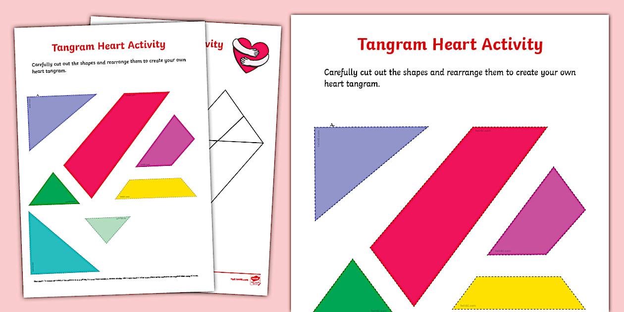 Heart Tangram Puzzle Activity (professor feito) - Twinkl