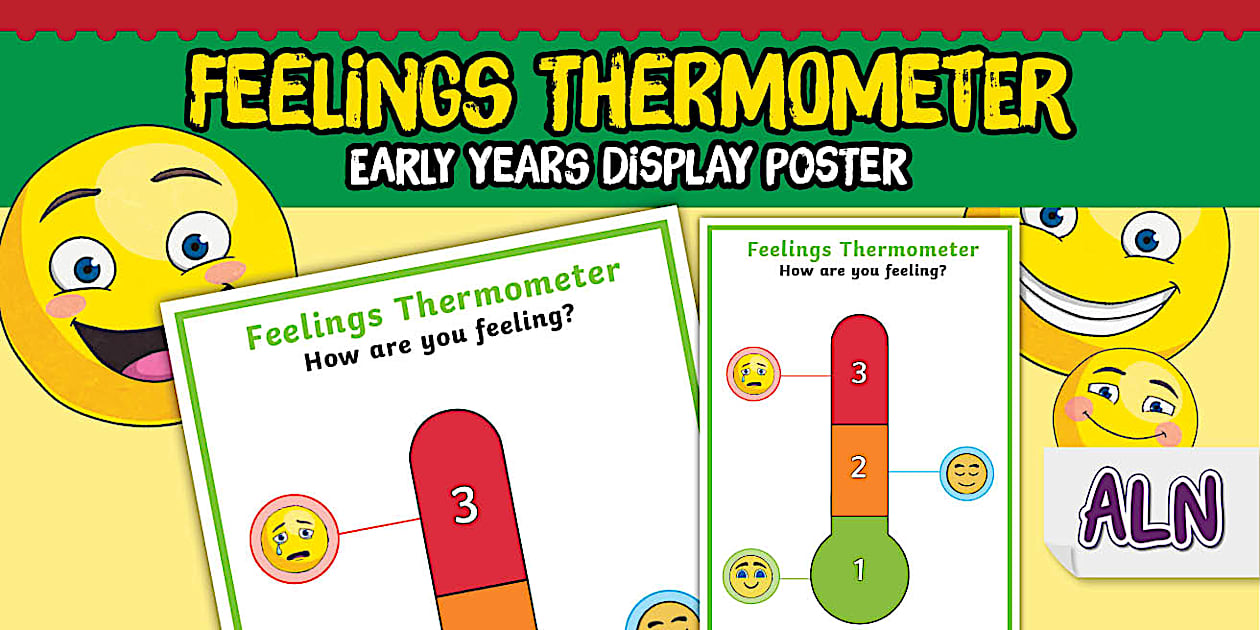 Early Years Feelings Thermometer Display Poster - Twinkl