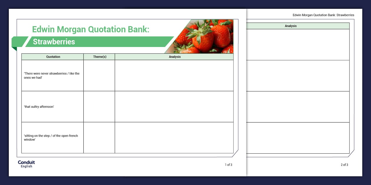 Edwin Morgan Quotation Bank: Strawberries (Teacher-Made)