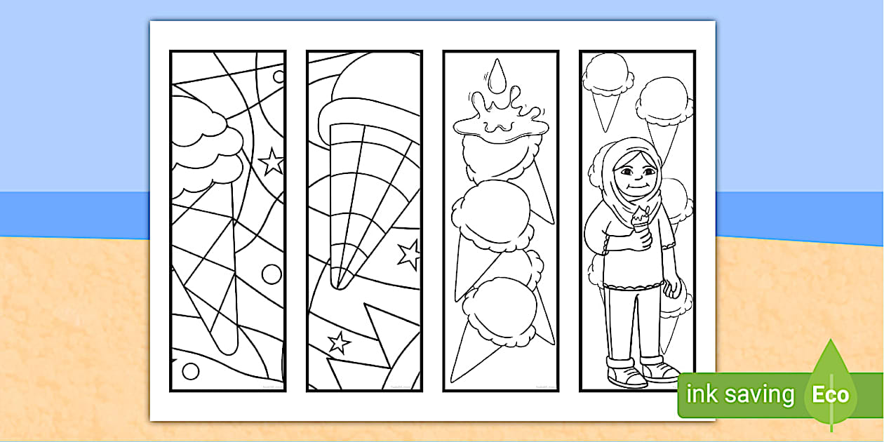 Ice Cream Bookmark Colouring Activity | Resources | Twinkl