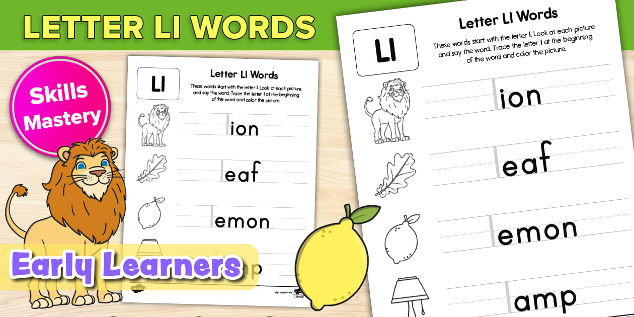 Letter Ll Words: Letter Recognition Worksheet for PreK-K