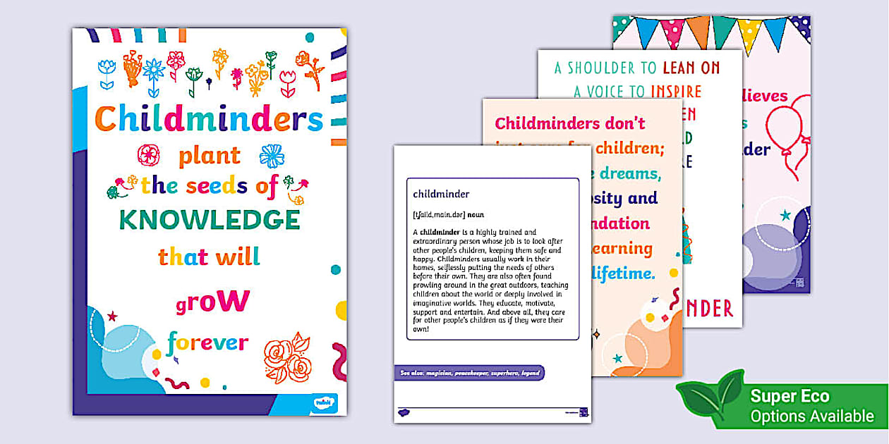 Childminder Inspirational Posters Pack (teacher made)