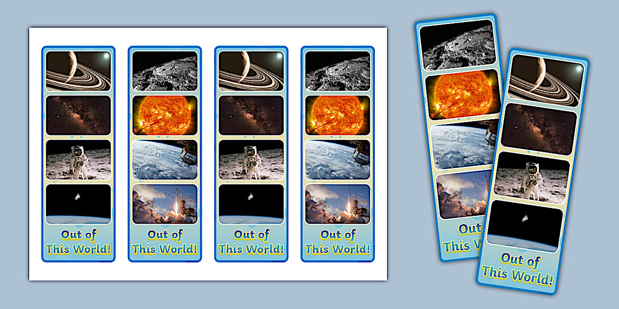 Space Photo Strip Bookmarks (teacher made) - Twinkl