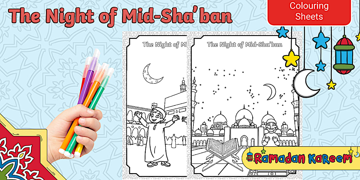 The Night of Mid-Sha'ban Colouring Sheets