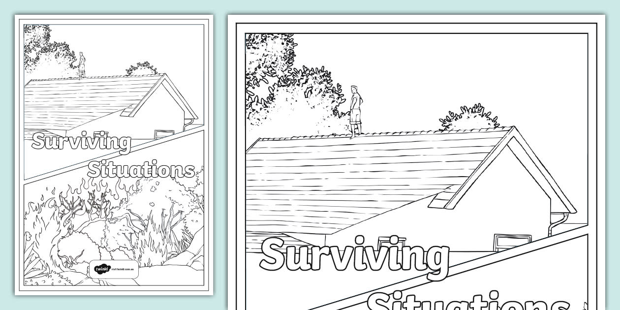 Surviving Situations Year 5 Integrated Unit Title Colouring Page