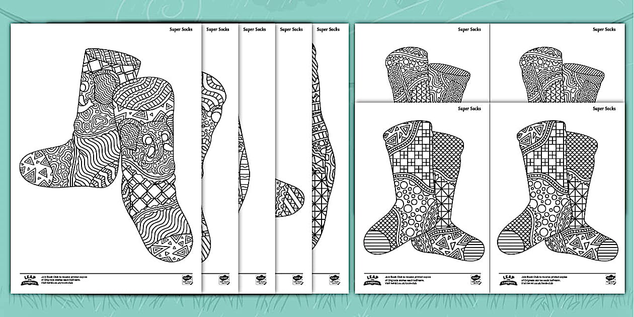 Super Socks Mindfulness Colouring Pages | Twinkl Originals