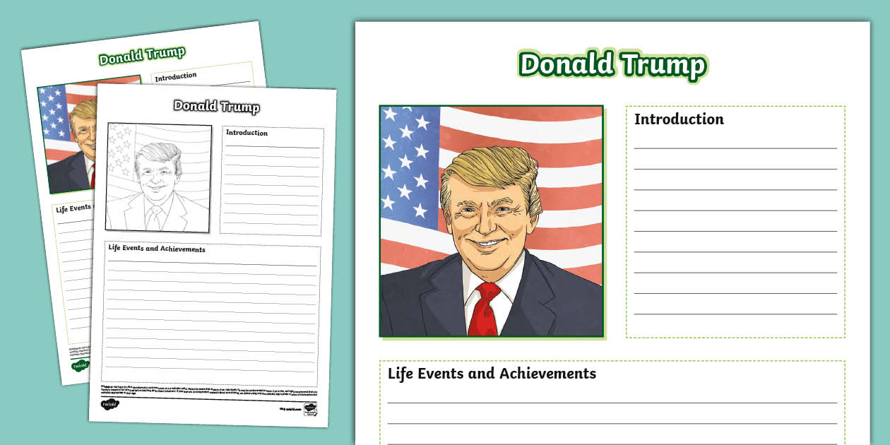 Donald Trump Biography Template (teacher made) - Twinkl