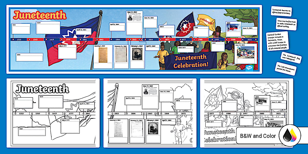 Juneteenth Cut and Paste Timeline Worksheet (teacher made)