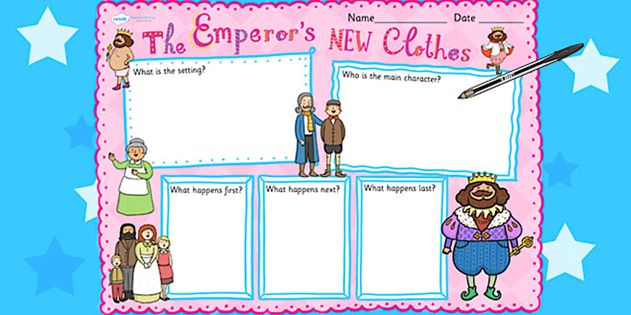 Black and White The Emperor's New Clothes Book Review Writing Frame