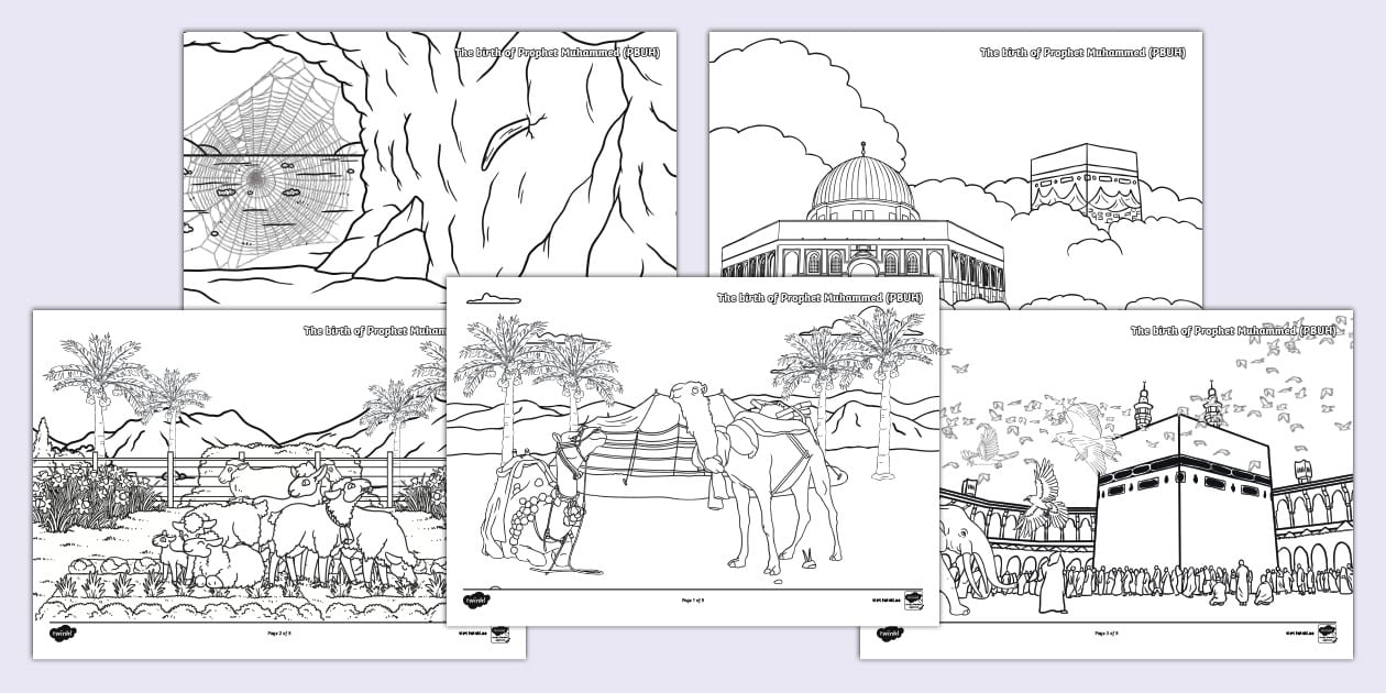I Love Prophet Muhammad (PBUH) Colouring Pages - Twinkl