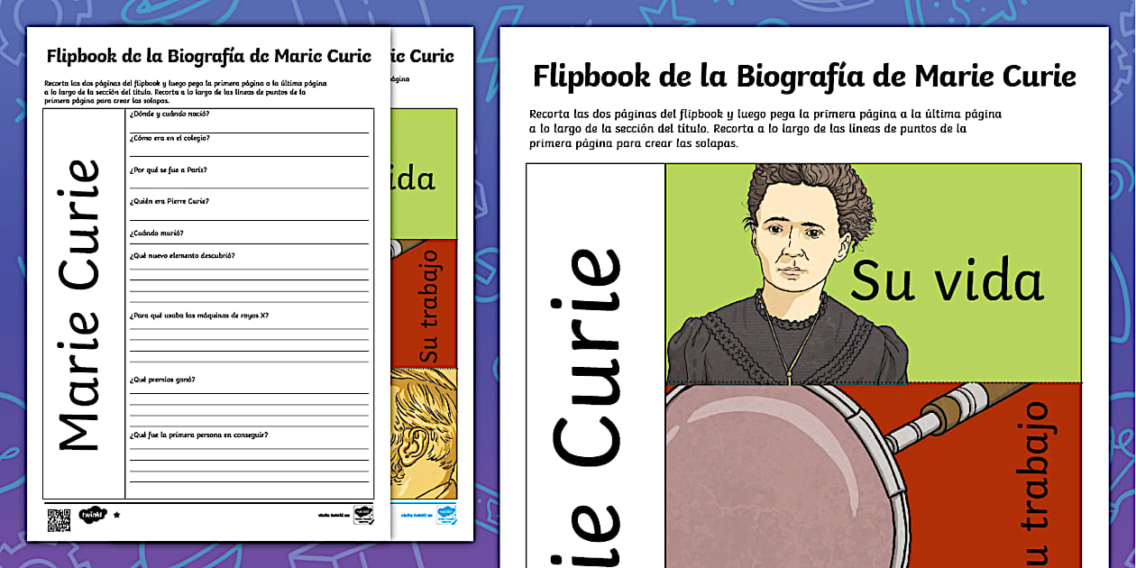 Flipbook: Biografía de Marie Curie
