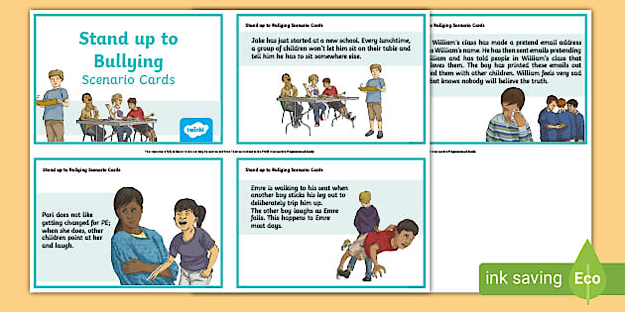 Stand up to Bullying Scenario Cards - Twinkl