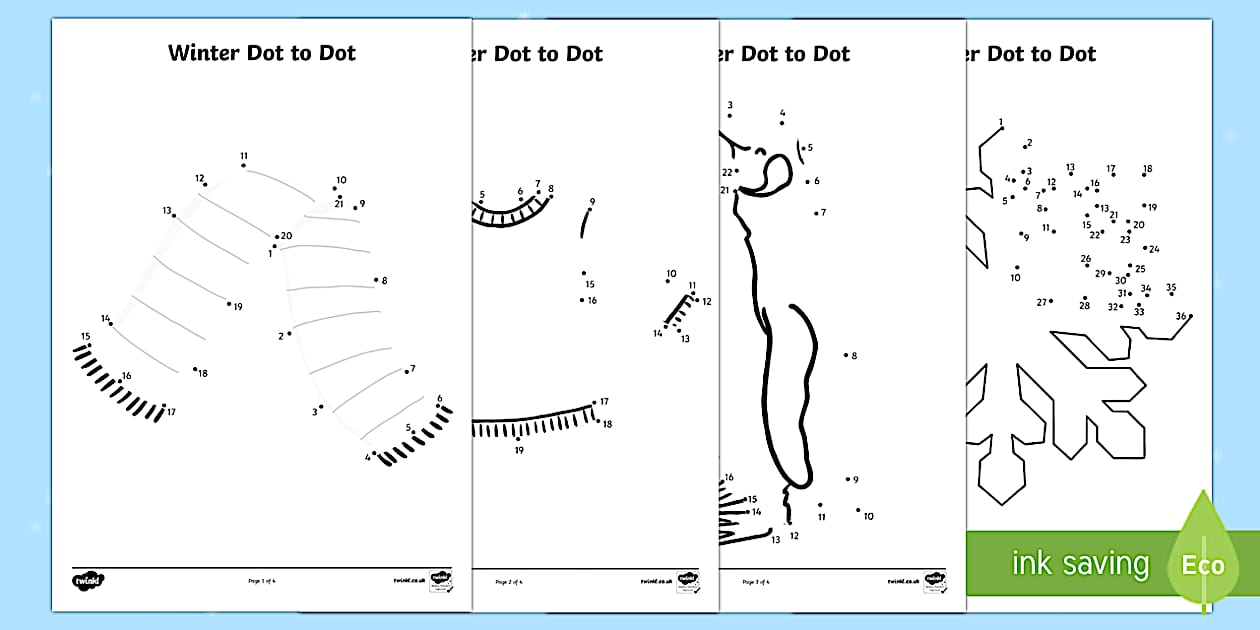 Printable Winter Dot to Dot I Twinkl Canada (teacher made)
