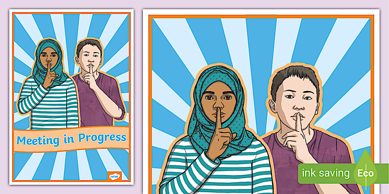 Meeting in Progress Display Poster (teacher made) - Twinkl