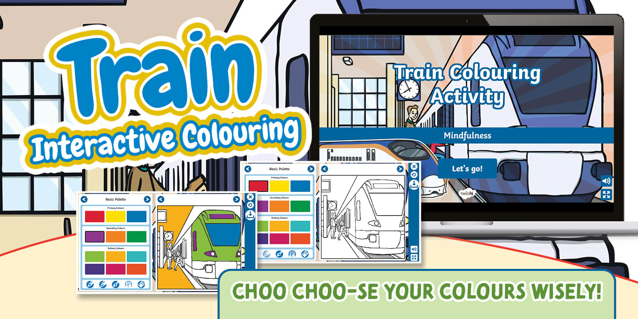 * NEW * Train Interactive Colouring