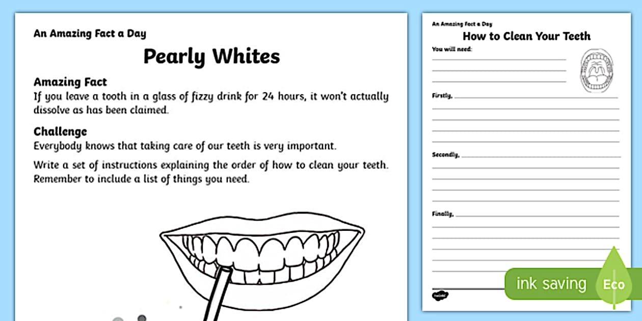 Pearly Whites Worksheet / Worksheet, worksheet - Twinkl