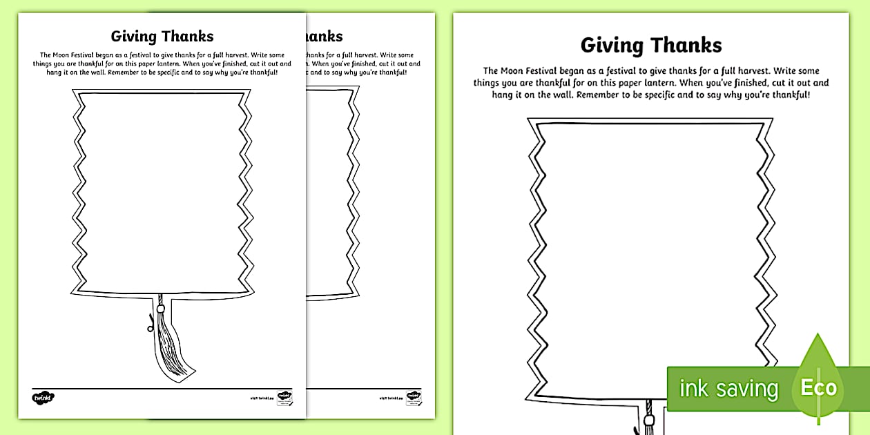 Moon Festival Paper Lantern Writing Worksheet / Worksheets