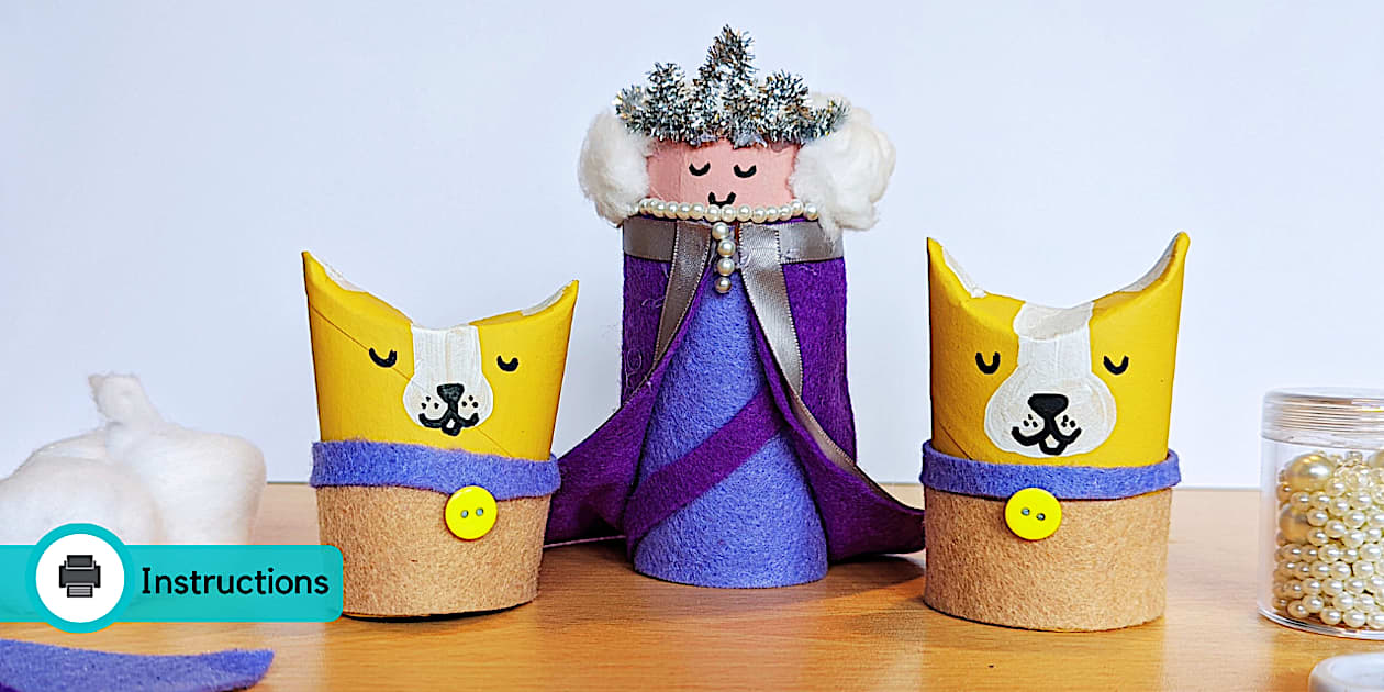 Queen Elizabeth II and Her Corgis Craft Rolls (teacher made)