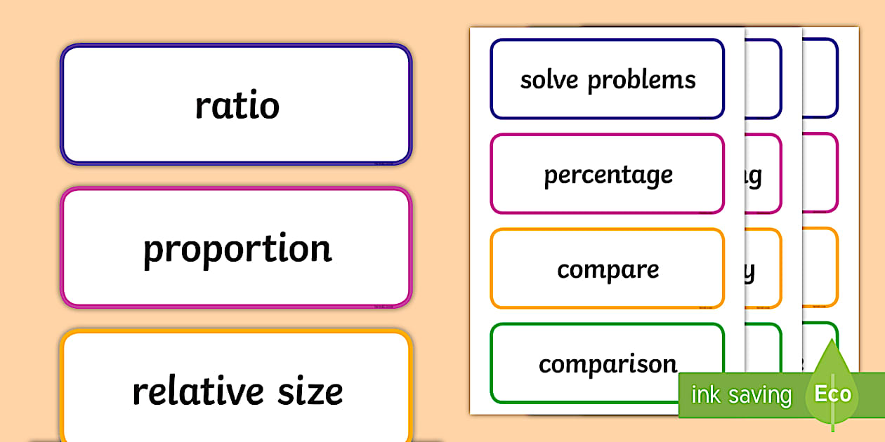 UKS2 Ratio and Proportion Key Word Cards - Twinkl