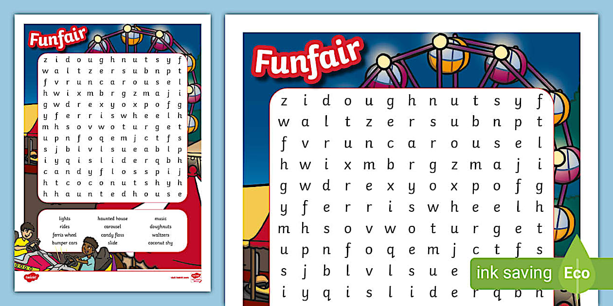 Funfair Word Search (teacher made) - Twinkl