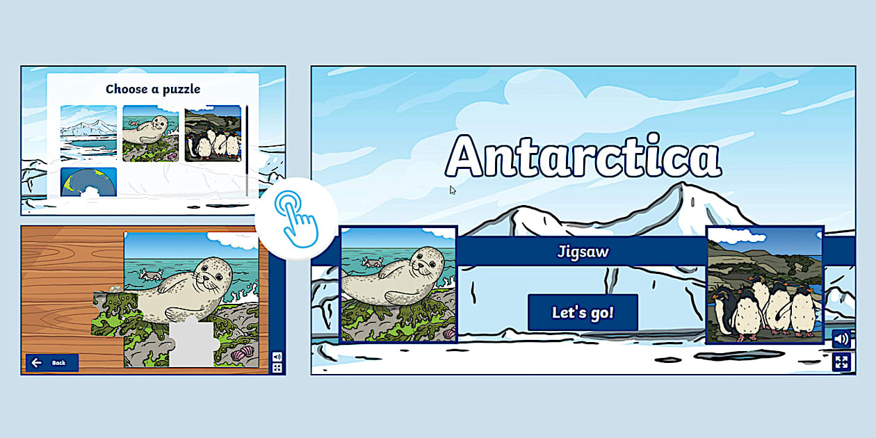 Antarctica Interactive Jigsaw (Teacher-Made) - Twinkl