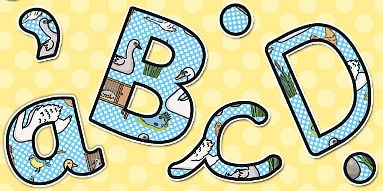 Editable Ugly Duckling Themed A4 Display Lettering - Twinkl