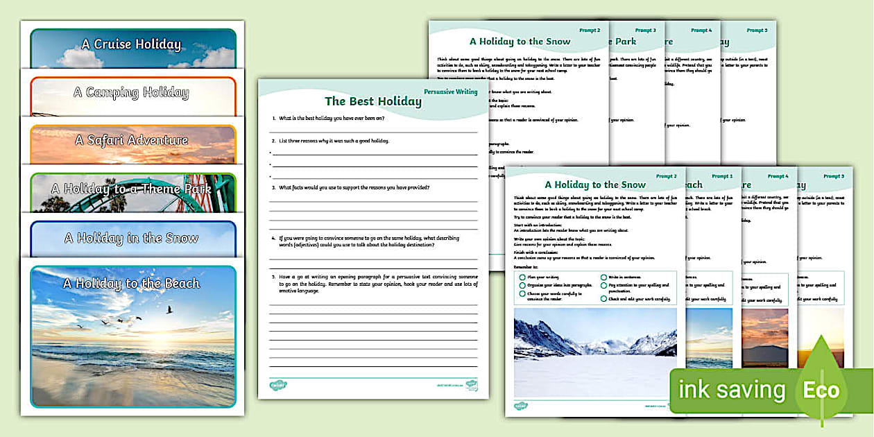 The Best Holiday Persuasive Prompt Pack | Year 3 | Writing
