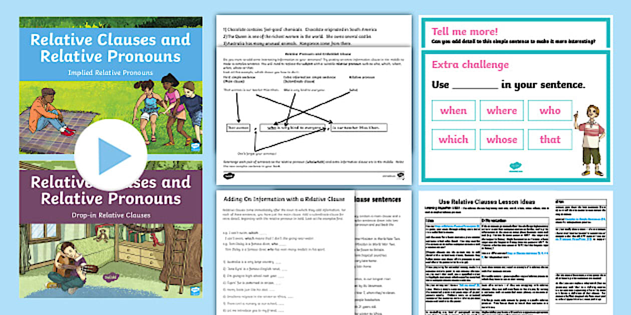 Relative Pronouns and Clause KS2 Lesson Ideas and Resource