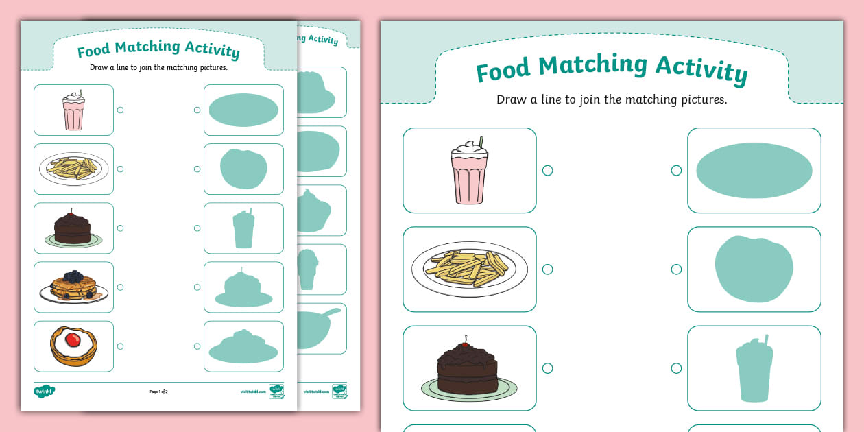 Food Matching Activity (teacher made) - Twinkl