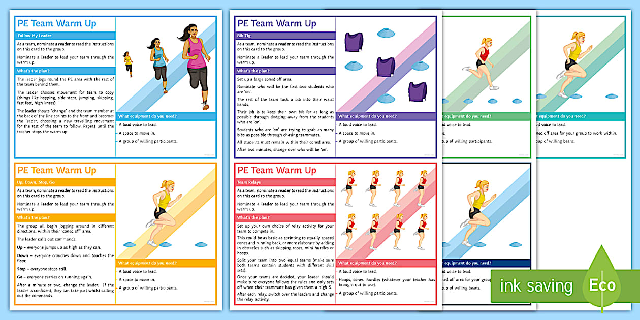 PE Generic Warm-Up Cards (teacher made) - Twinkl