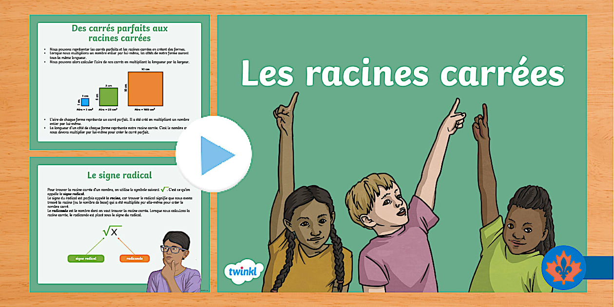 * NEW * Grade 7 Square Roots Powerpoint French - Twinkl