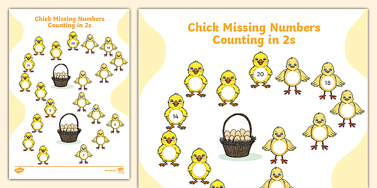 👉 Chick Missing Numbers Counting in 2s Activity - KS1